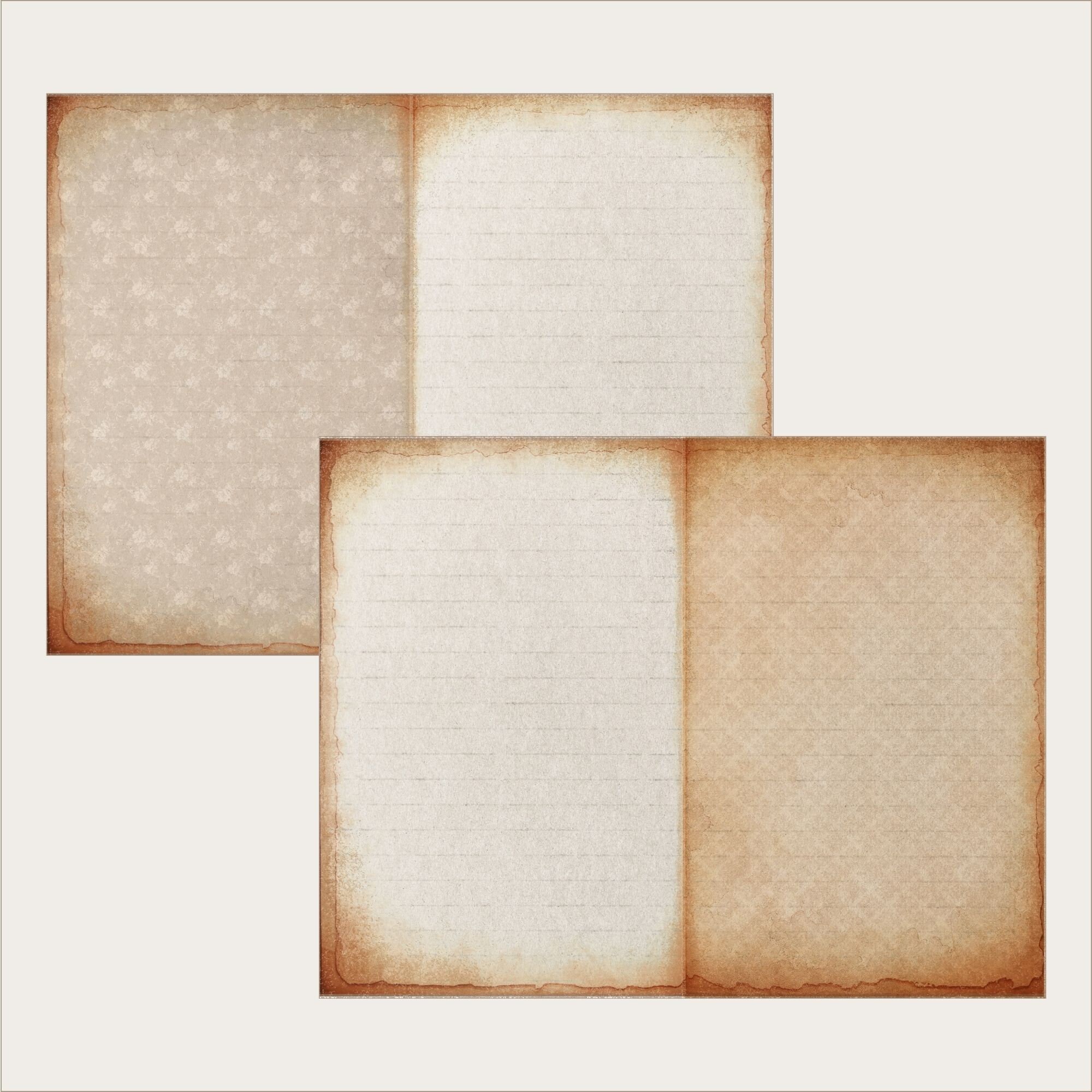 Shabby Vintage Lined Junk Journal Background Papers Antique Junk ...