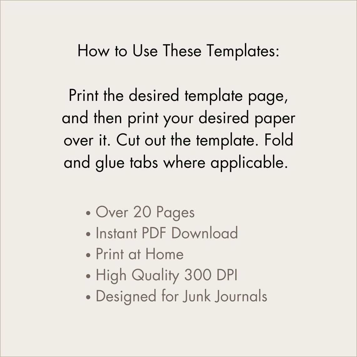 Junk Journal Template Kit DIY Pockets, Tags & Envelopes Digital ...