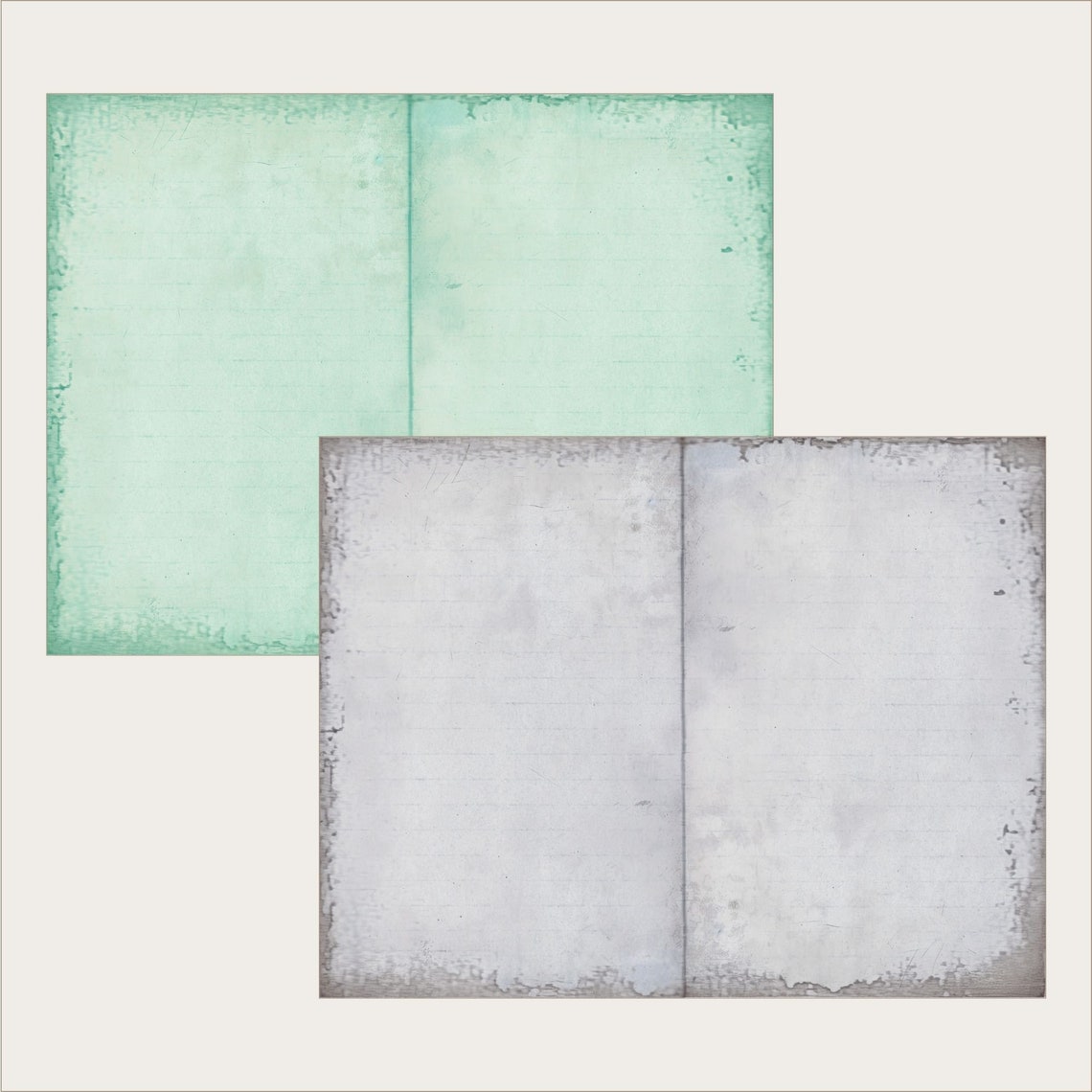 Lined Colored Junk Journal Pages Rainbow Colors Digital Paper - Blue ...