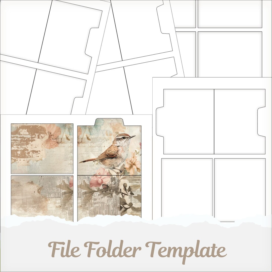 File Folder Template Junk Journal Template Printable Template Digital ...