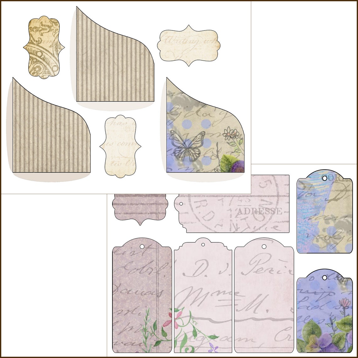 Junk Journal Waterfall Folio Neutral Tall Trifold Shabby Junk Journal ...