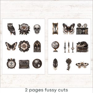 Dark Academia Printable Junk Journal Kit: Midnight Library Gothic ...