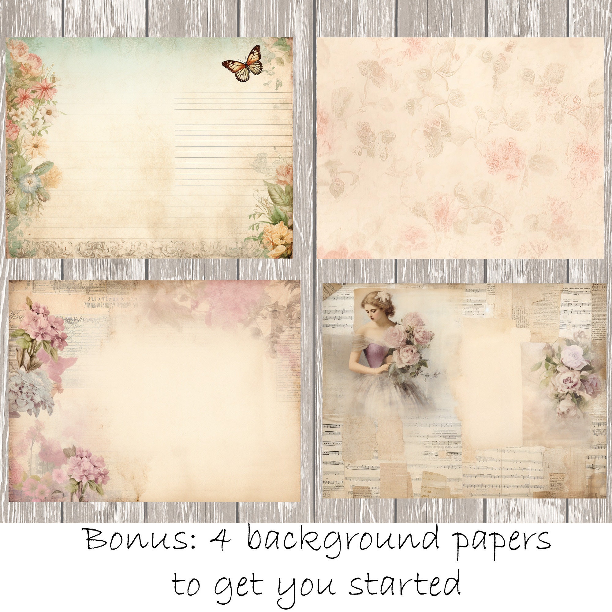 Junk Journal Page Spread Overlay Printable Template Junk Journal Page ...