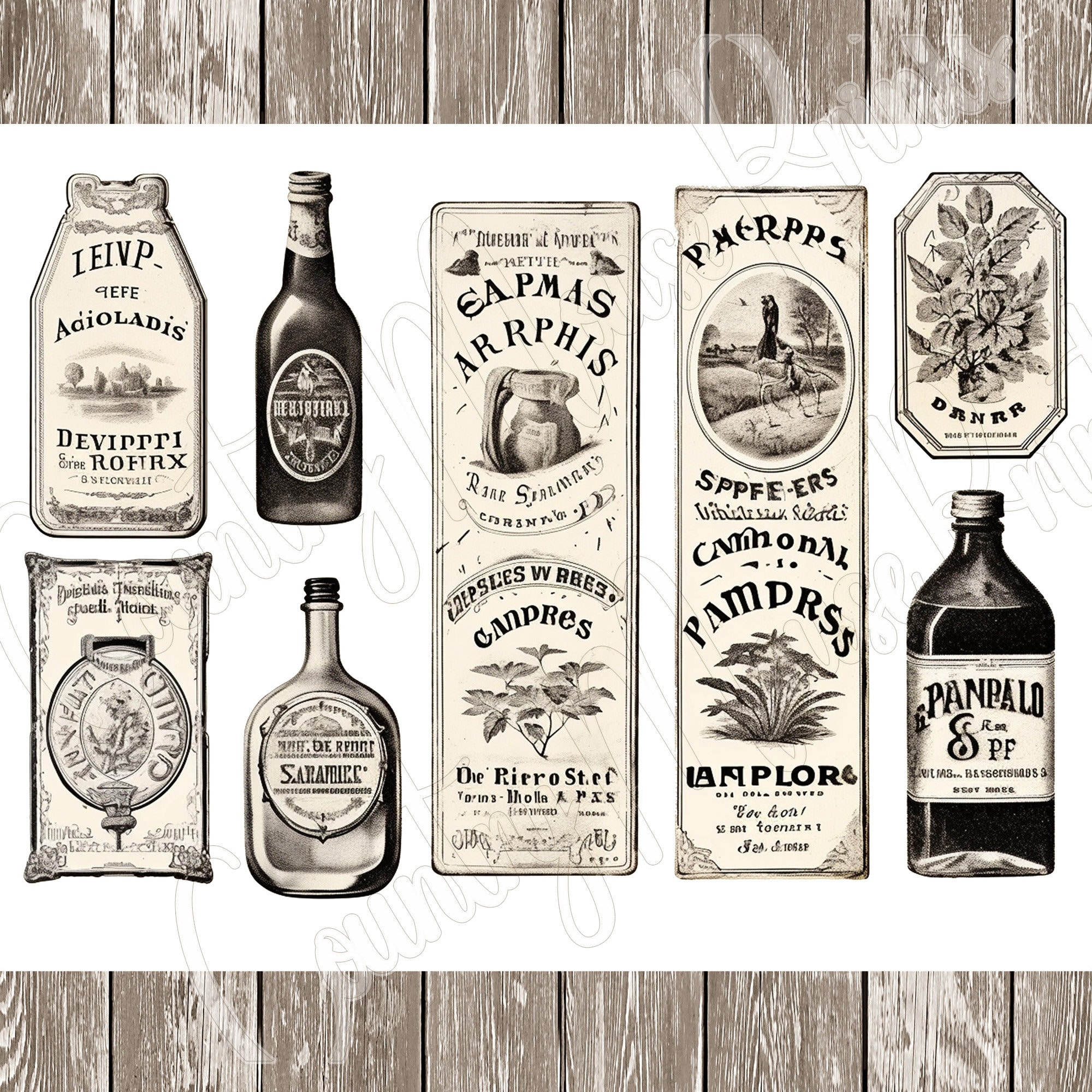 Vintage Junk Journal Label Ephemera Stamps Grungy Apothecary - Etsy