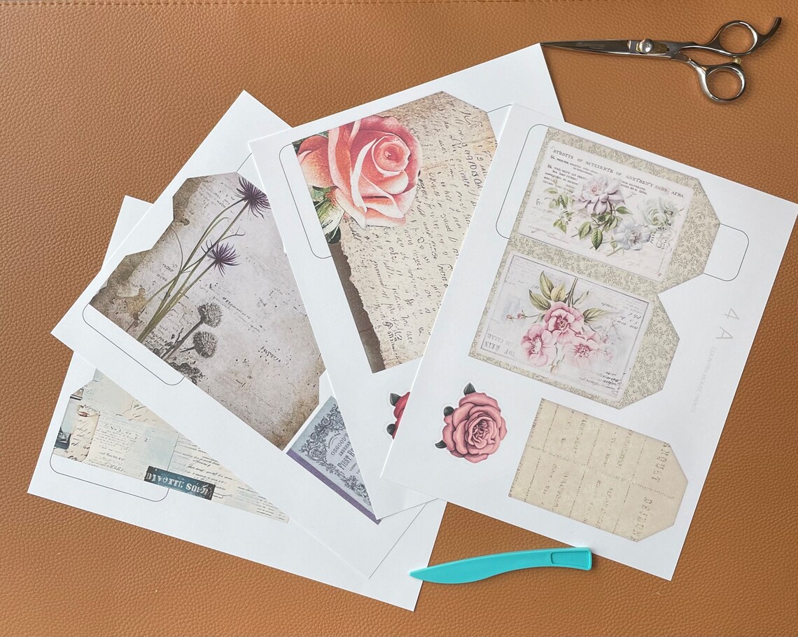 Loaded Tag Junk Journal Tag Botanical Folded Tuck Tag Printable Pocket ...