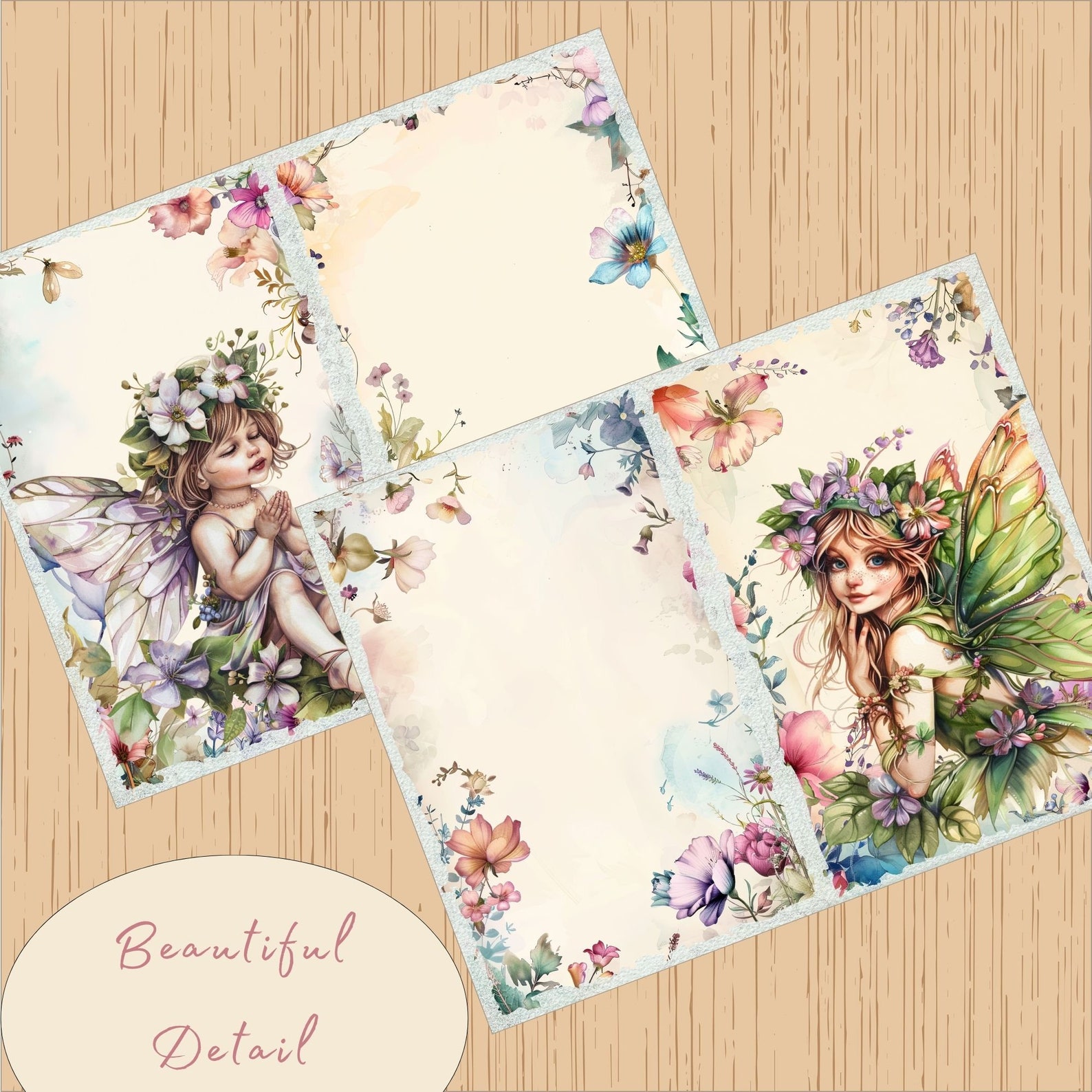 Junk Journal Fairy Signature Paper, Fantasy Fairy Junk Journal Pages ...