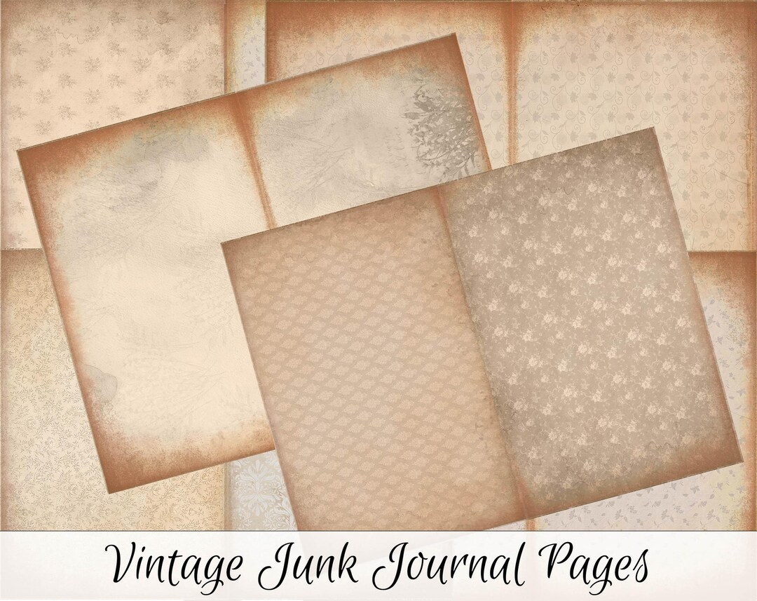 Brown Junk Journal Digital Pages Vintage Pattern Background Papers ...