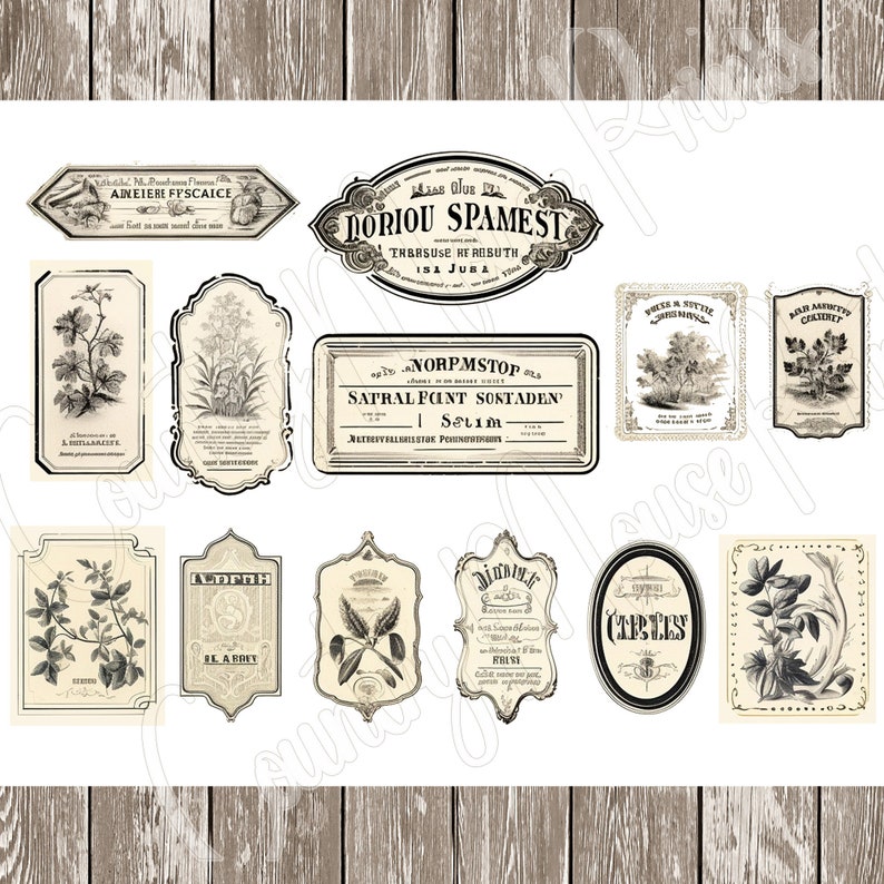 Vintage Junk Journal Label Ephemera Stamps Grungy Apothecary Pharmacy ...