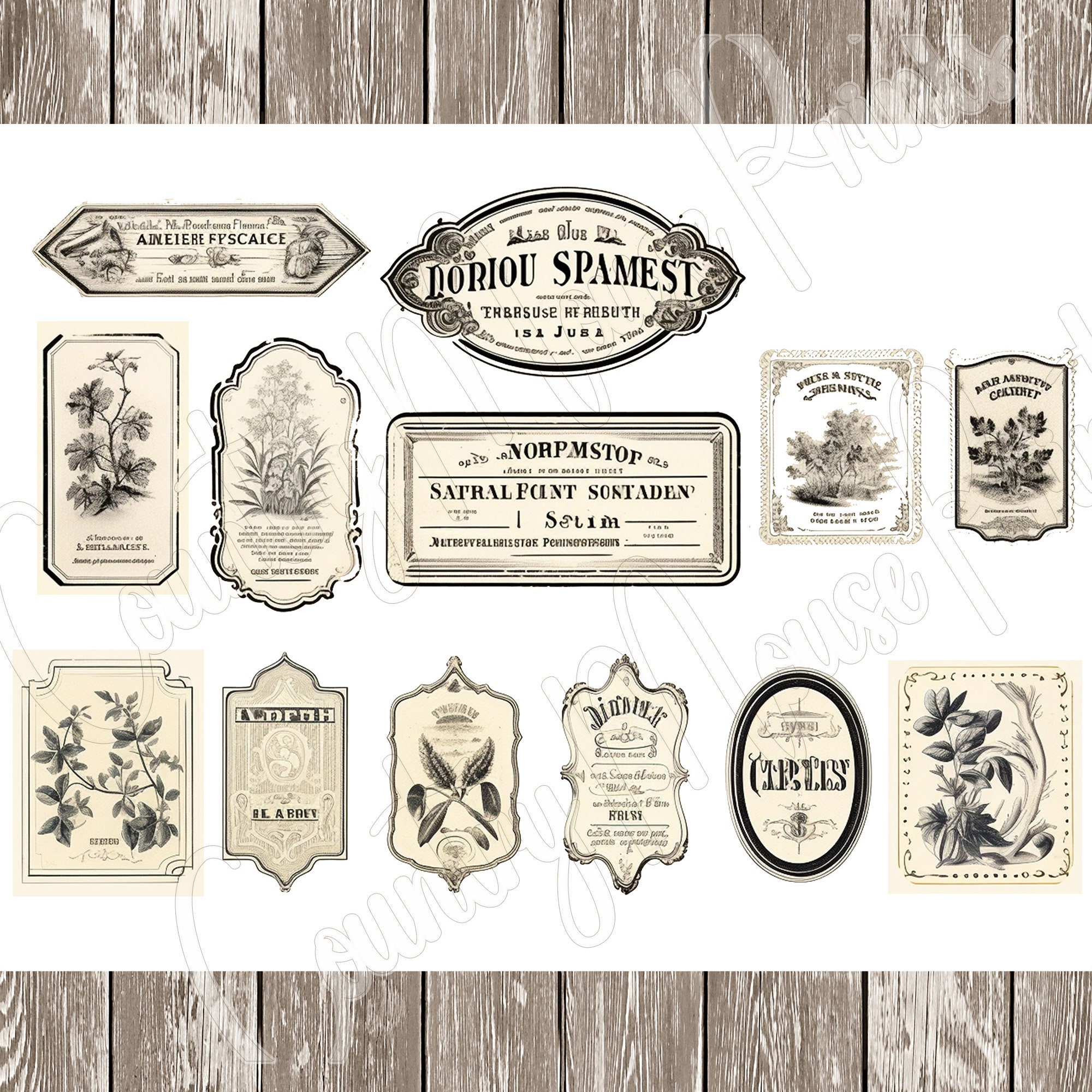 Vintage Junk Journal Label Ephemera Stamps Grungy Apothecary - Etsy