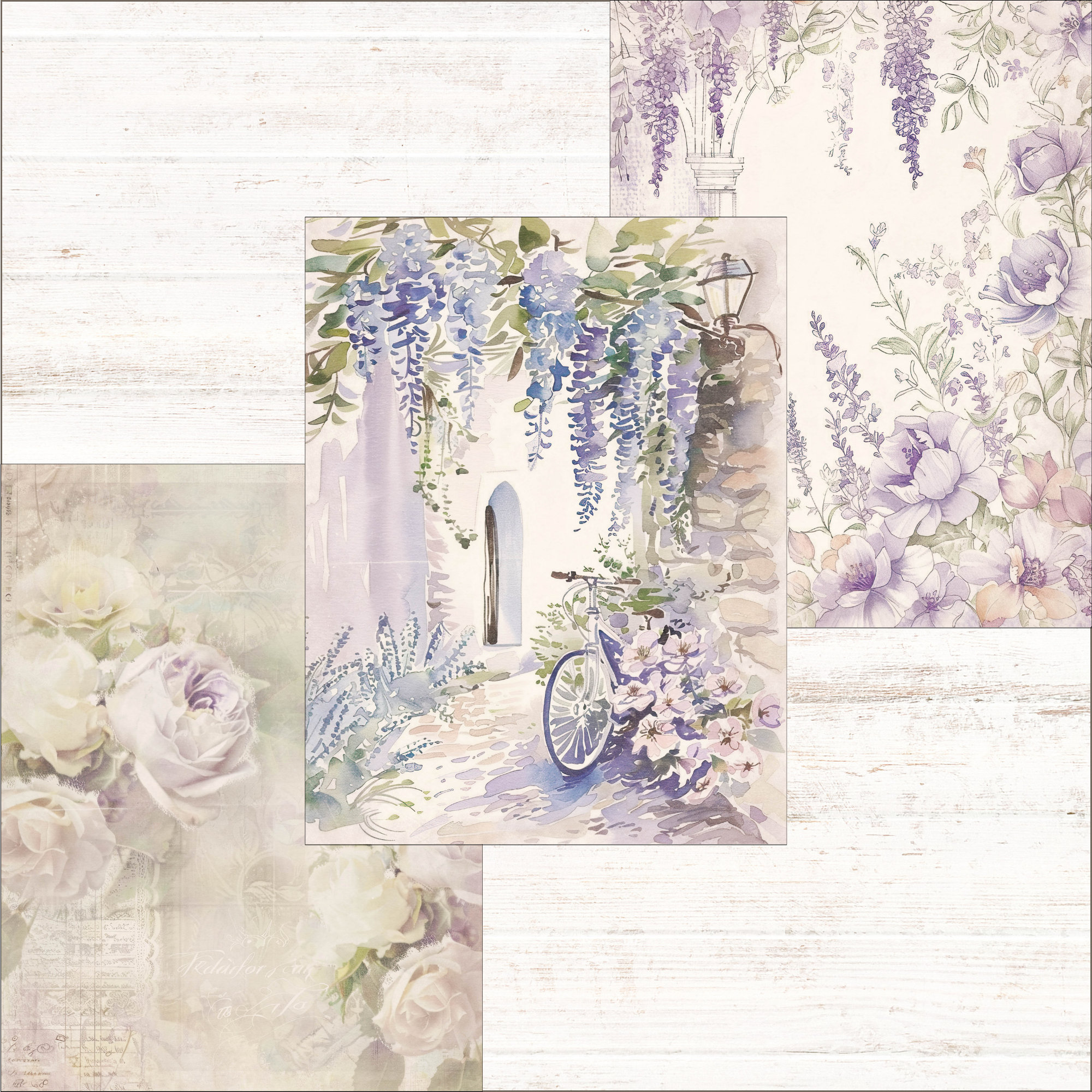 Purple Lavender Junk Journal Embellishment Kit Pockets Envelopes Tags ...