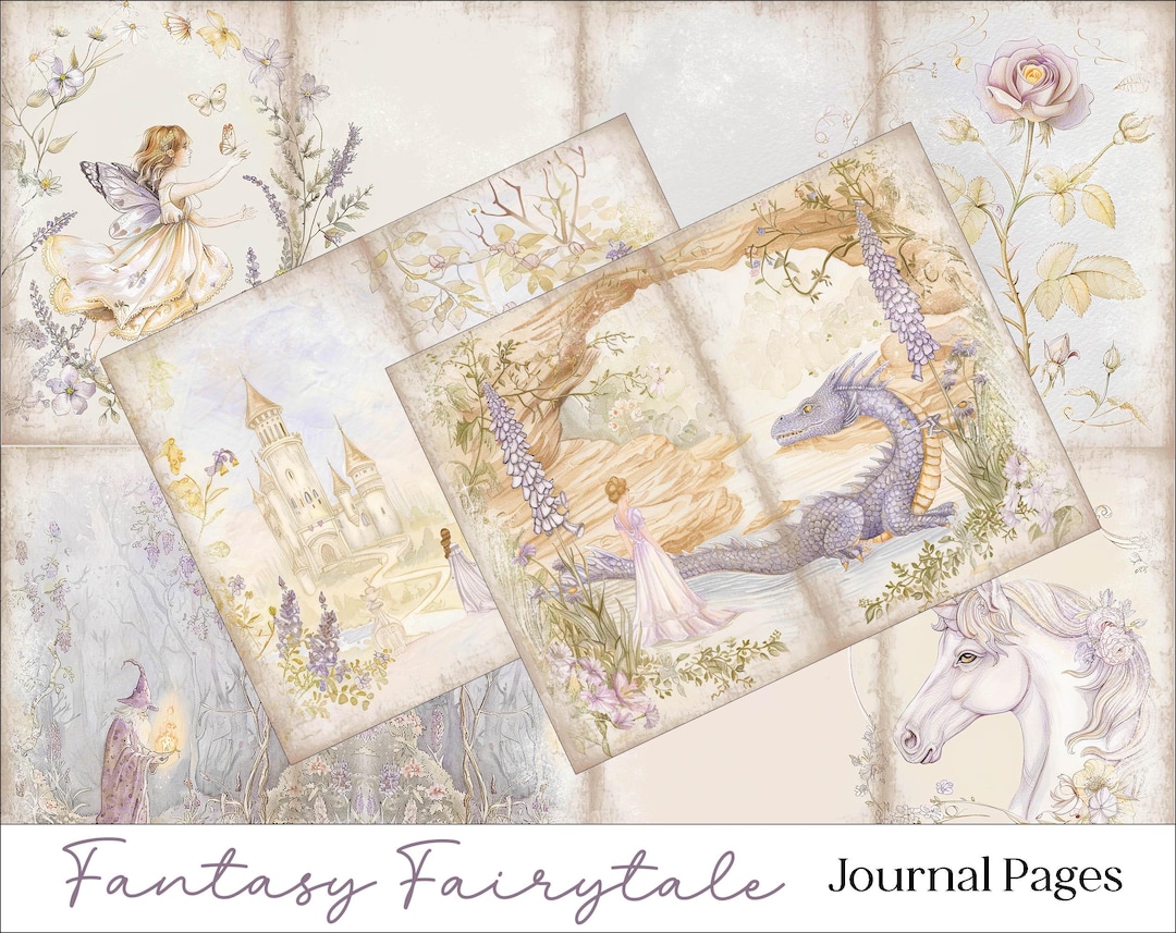 Fantasy Fairytale Junk Journal Journal Page, Magical Mystical Creatures ...