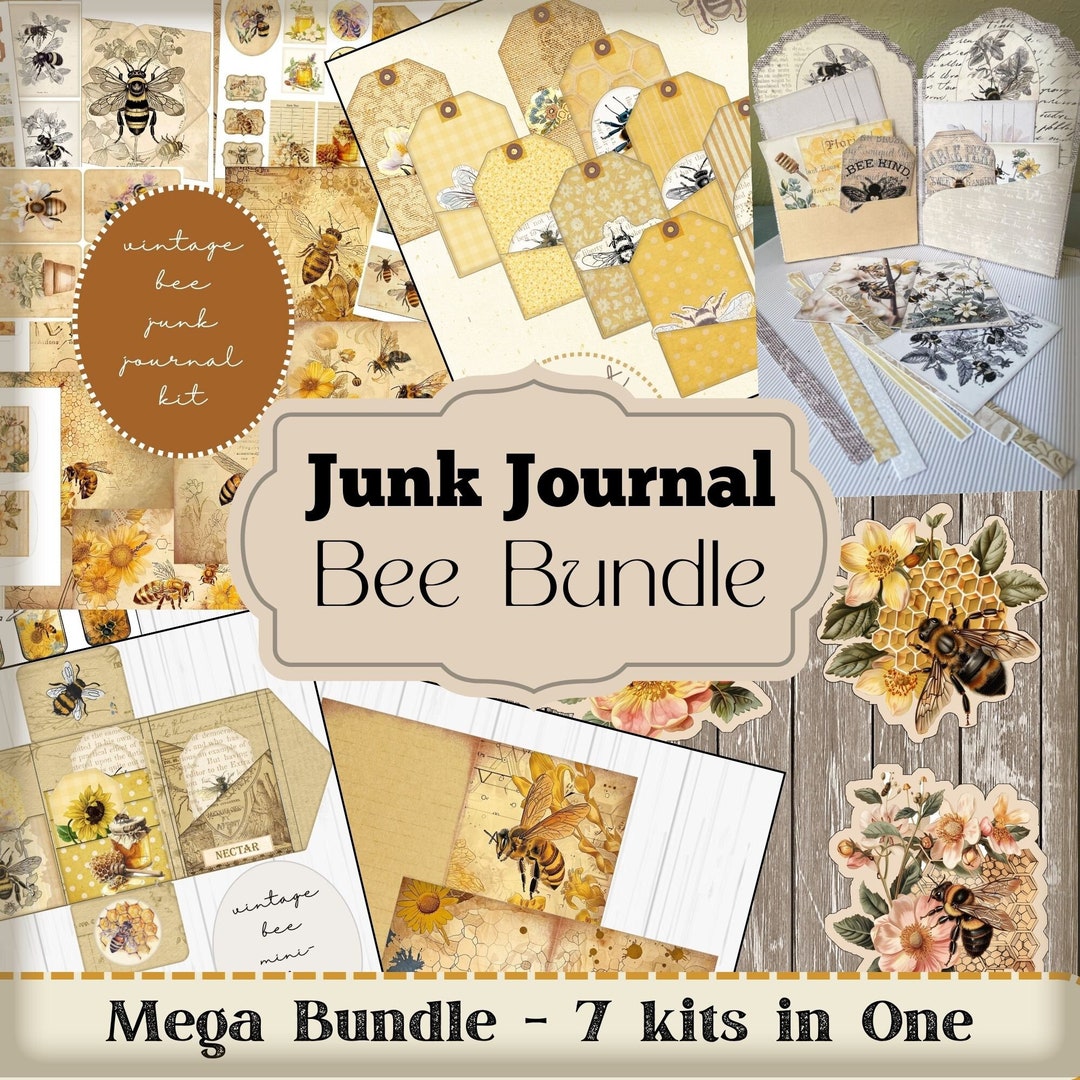 Bee Mega Bundle Junk Journal Kit 7 Kits in One Shabby Vintage Bee ...