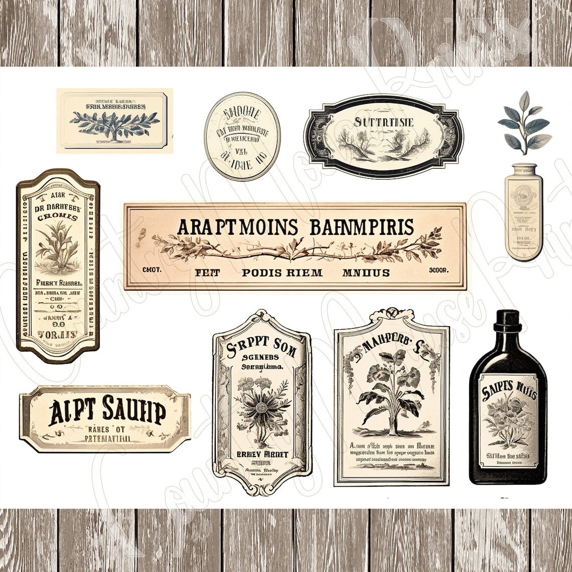 Vintage Junk Journal Label Ephemera Stamps Grungy Apothecary - Etsy