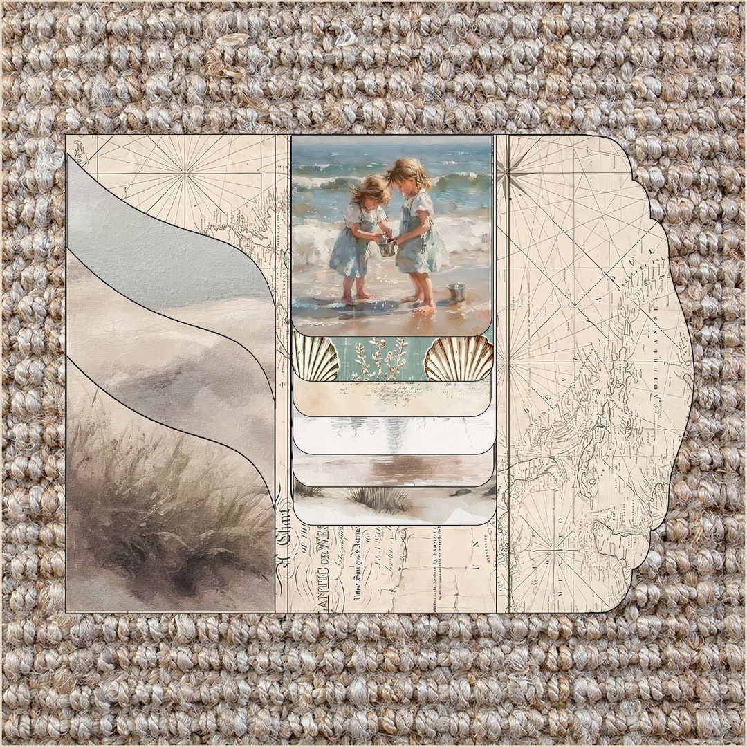 Beach Junk Journal Folio Kit - Ocean Junk Journal Tall Trifold Folio ...