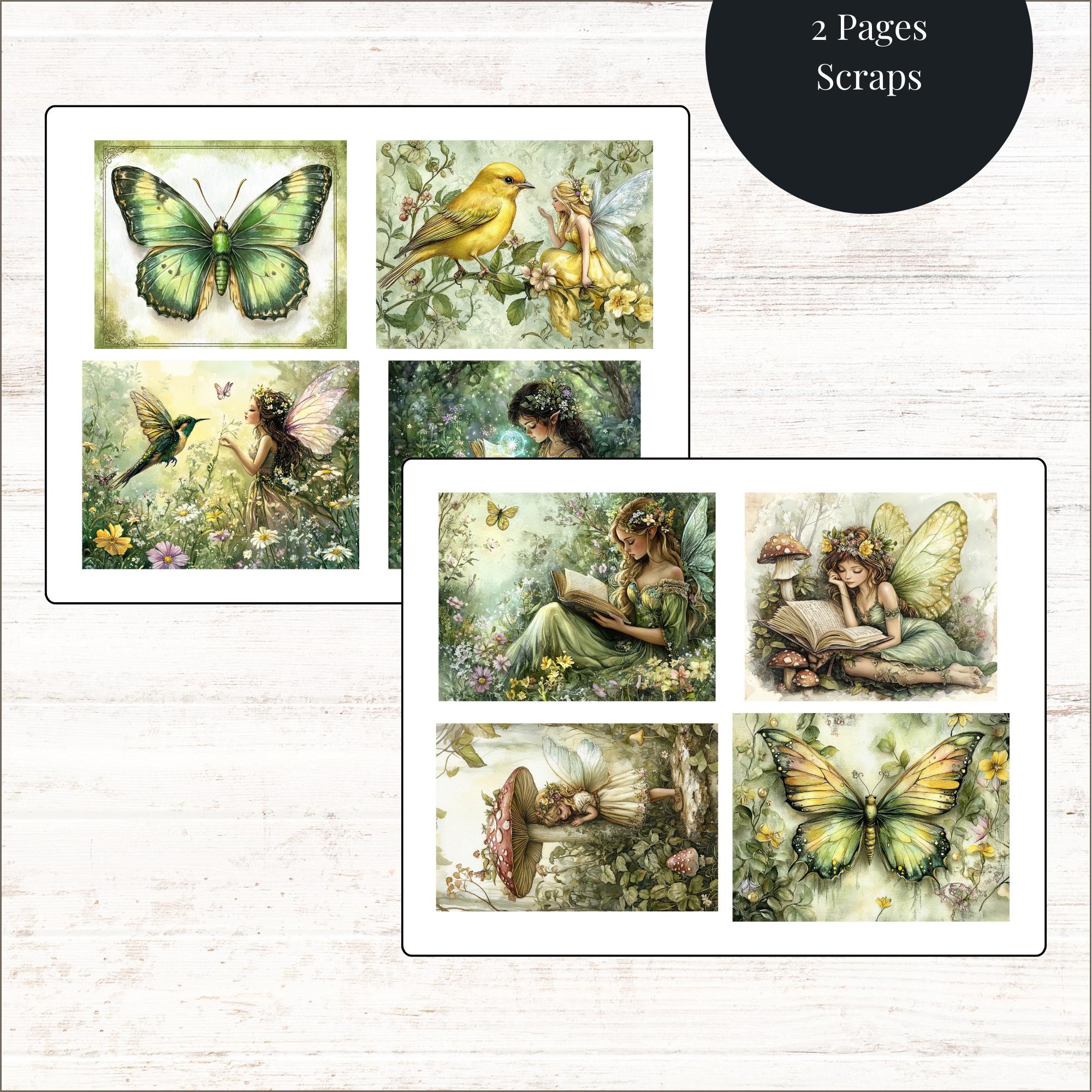 Printable Fairy Junk Journal Kit Green Fairy Journal Pages Forest Fairy ...