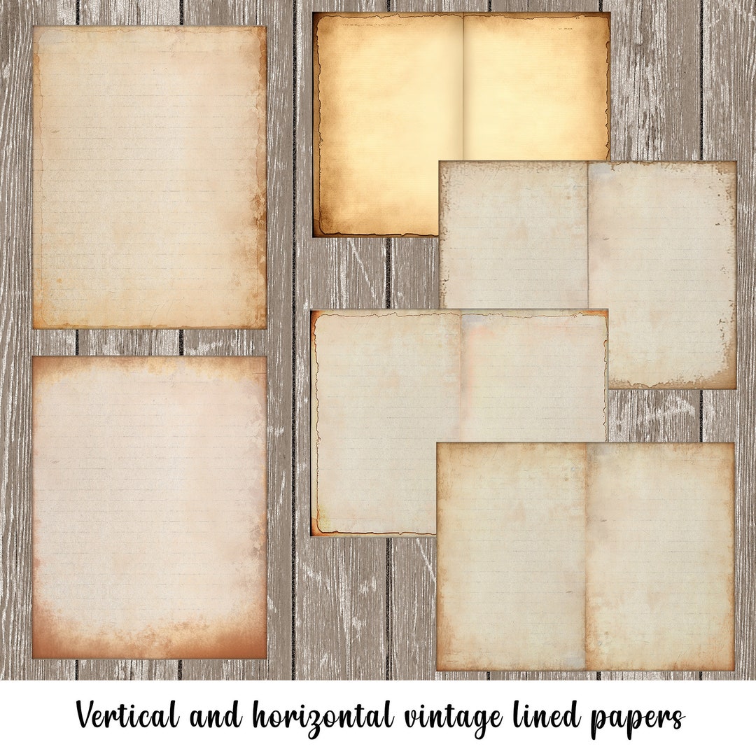 Vintage Lined Junk Journal Paper Blank Journal Pages Digital Printable ...