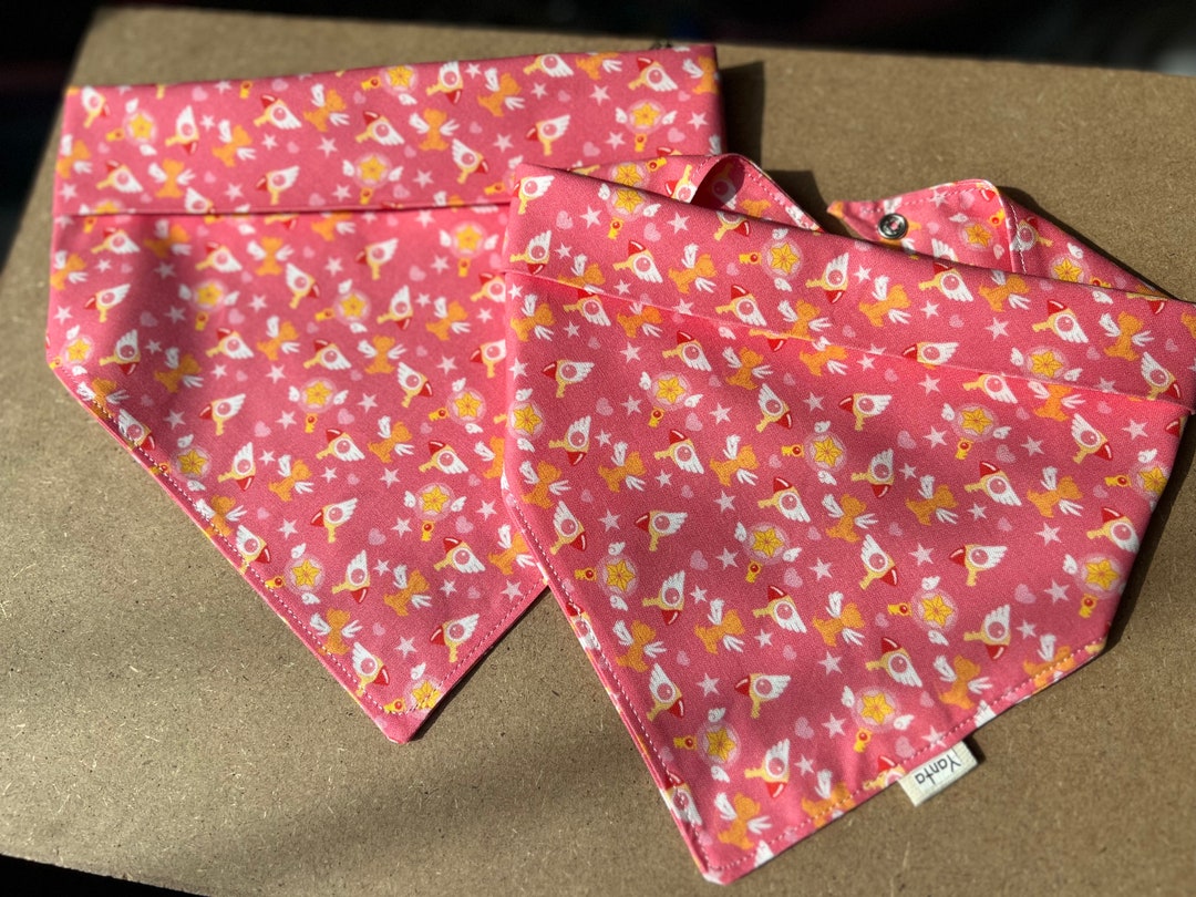 Magical Girl, Cards, Pink, Magic Book, Shoujo Dog Bandana, Snap On, Tie ...