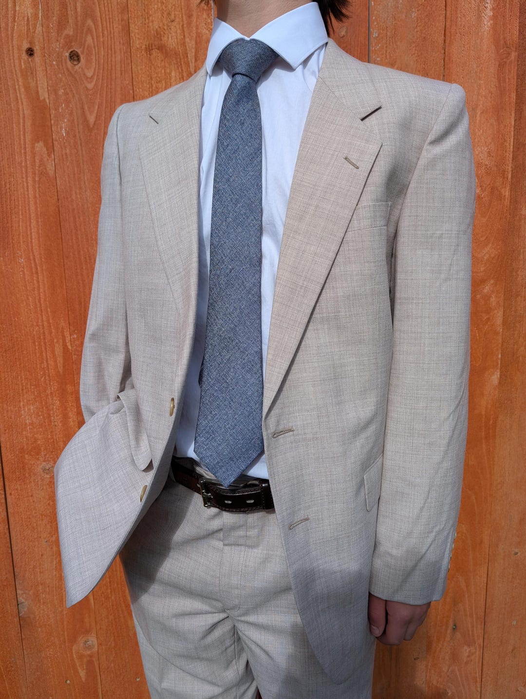 Vintage Men's Suit - Yves Saint Laurent YSL 40R Light Tan - Etsy