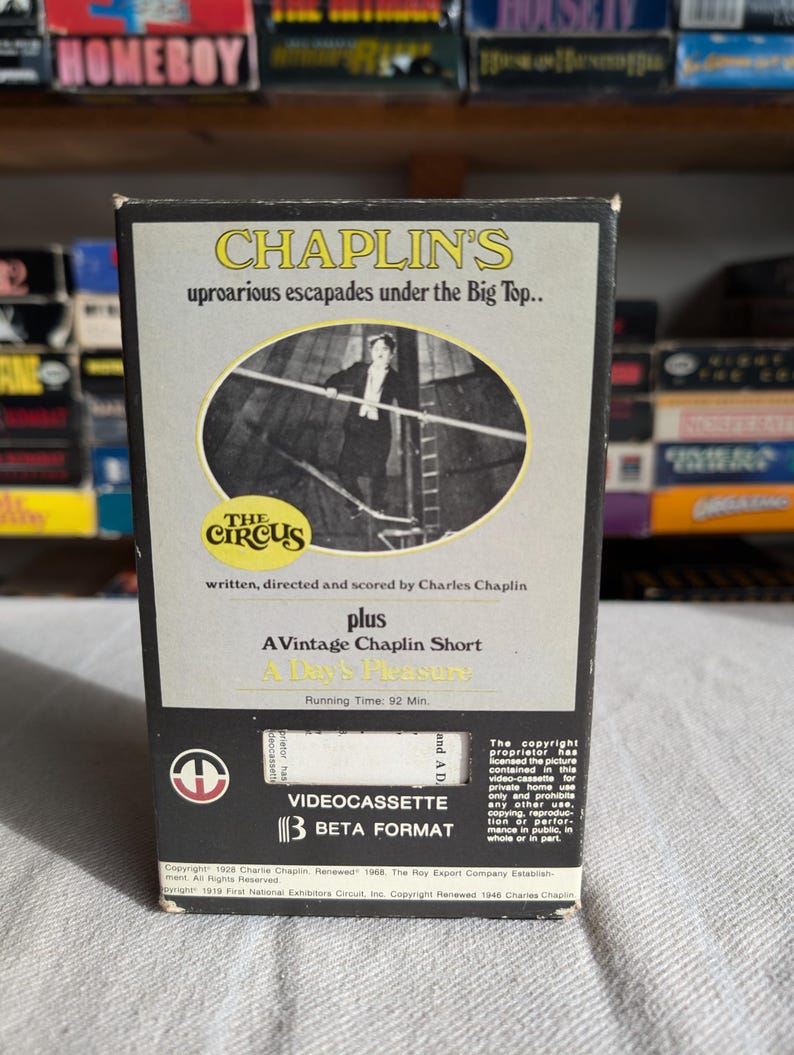 Betamax - Charlie Chaplin's the Circus Plus A Day's Pleasure - Etsy