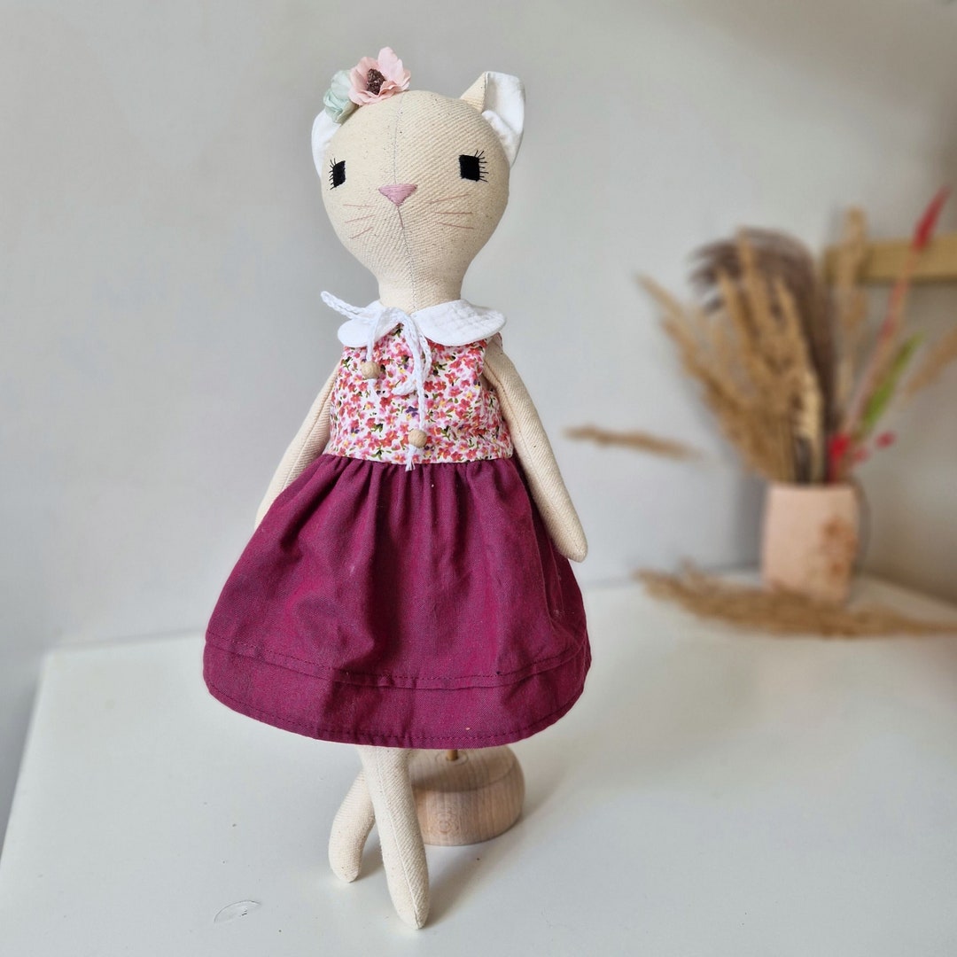 Darling Cat Doll Donning a Delightful Dress 40 Cm, Ideal Surprise for ...