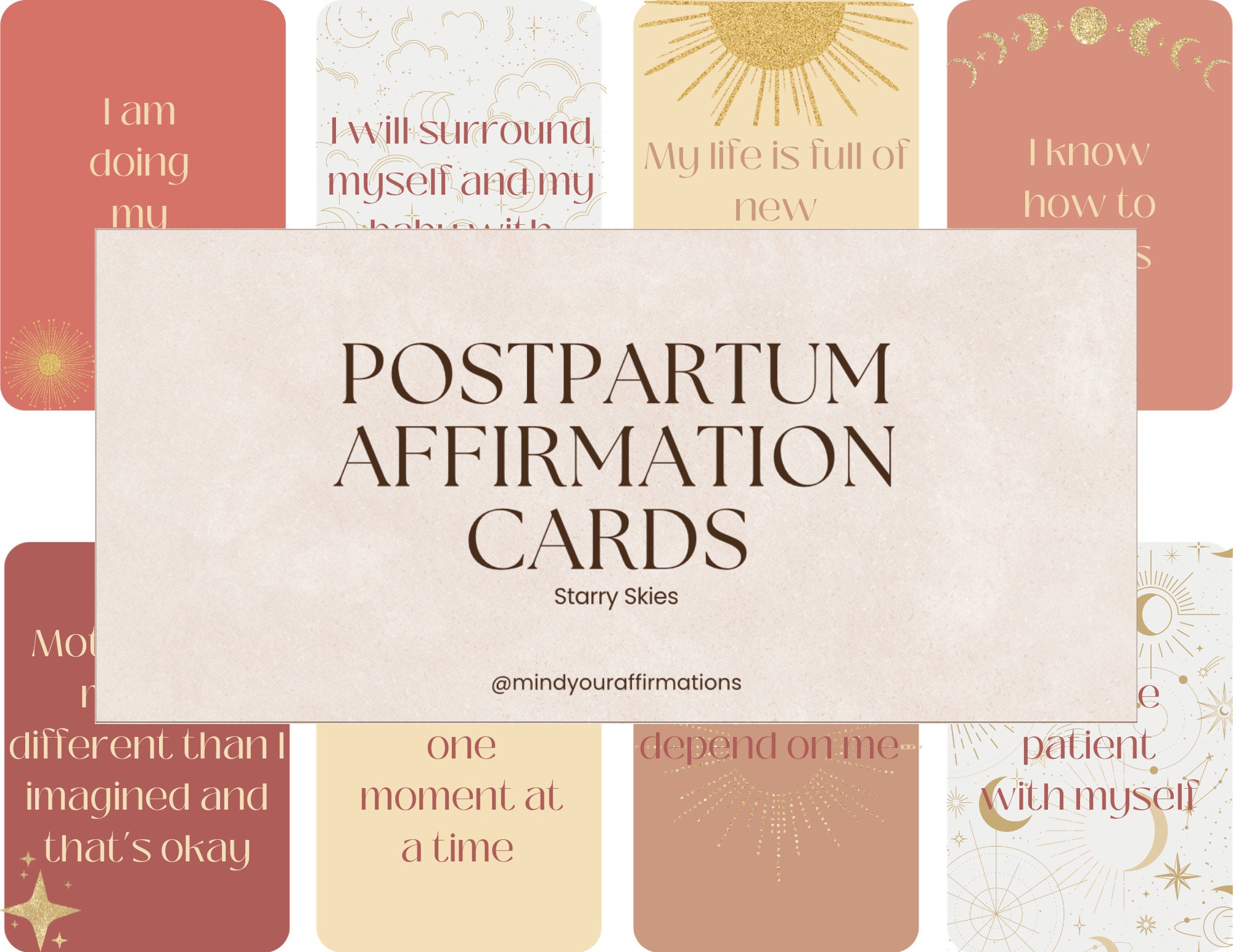 Postpartum Affirmation Cards - Etsy
