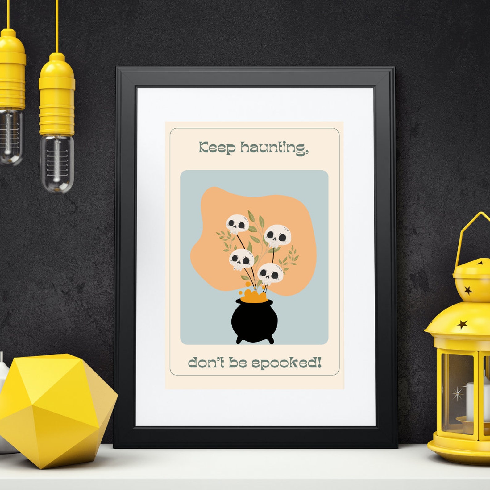 Skulls Blossom Cauldron: Halloween Digital Wall Art - Etsy Print - Etsy