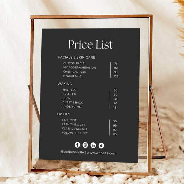 Scan to Pay Sign & Price List Template Set Canva QR Code Sign Accepted ...