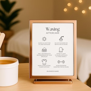 Waxing Aftercare Sign Template Canva | Salon Decor | Aftercare Advice ...