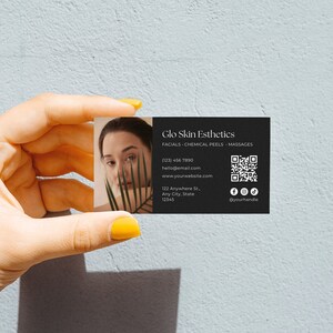 Esthetician Business Card Template | Canva Business Card | Skincare ...