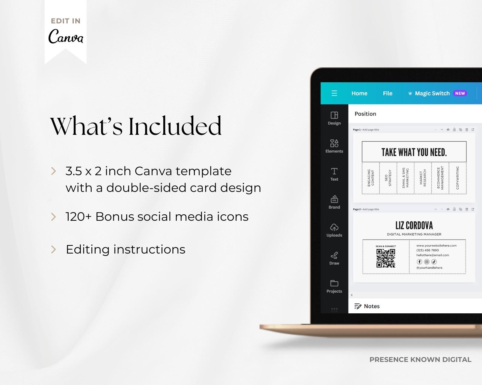 Marketing Manager Business Card Template, Social Media Manager Business ...