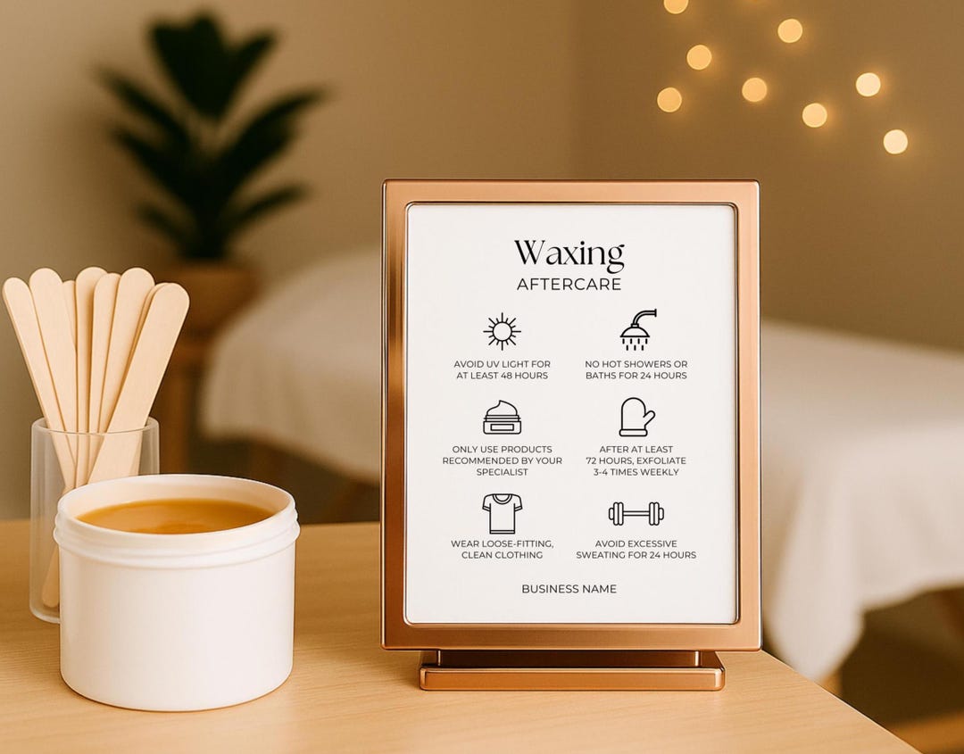 Waxing Aftercare Sign Template Canva | Salon Decor | Aftercare Advice ...
