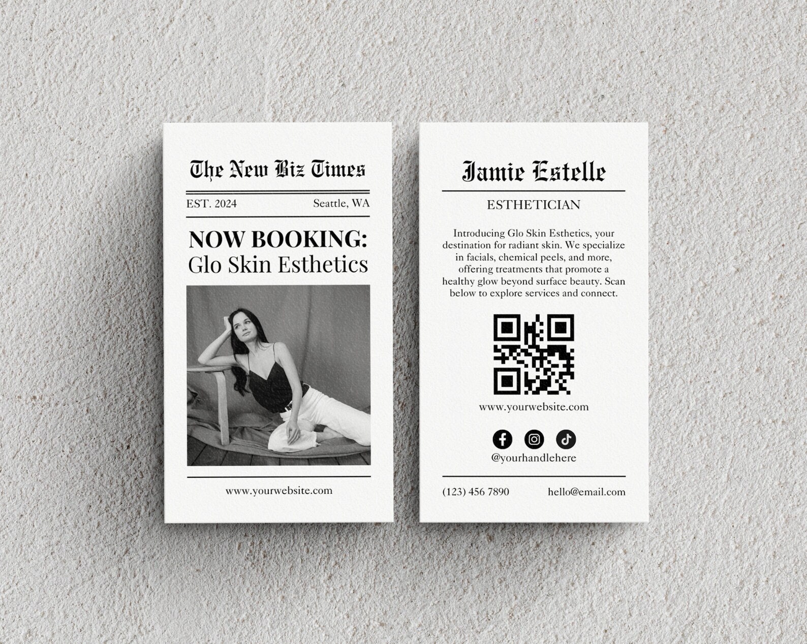 Newspaper Business Card Template New Business Announcement, Newspaper ...