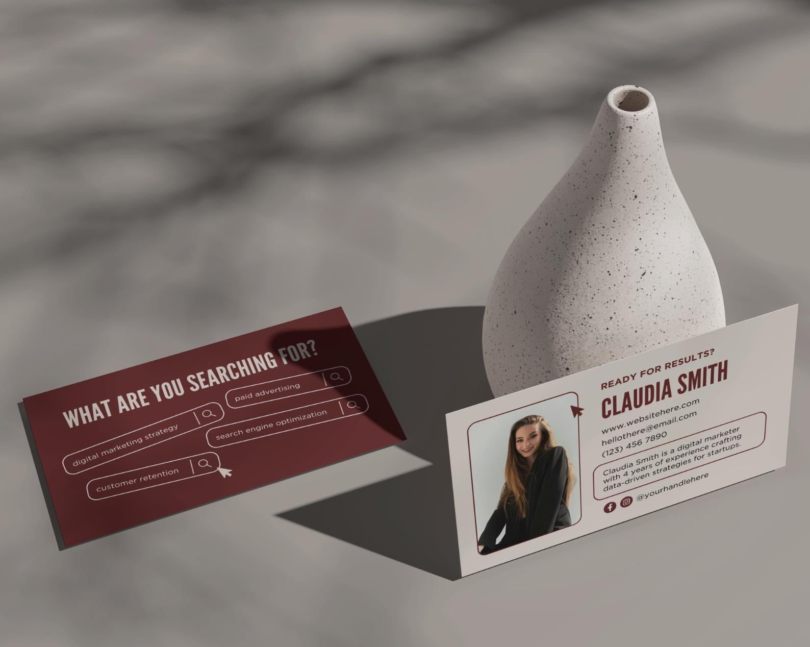 Marketing Manager Business Card Template, Social Media Manager Business ...
