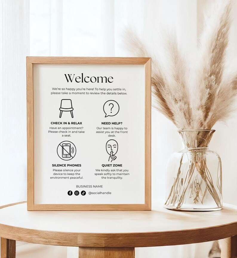 Spa Welcome Sign Template | Editable Canva Sign | Med Spa Printable ...