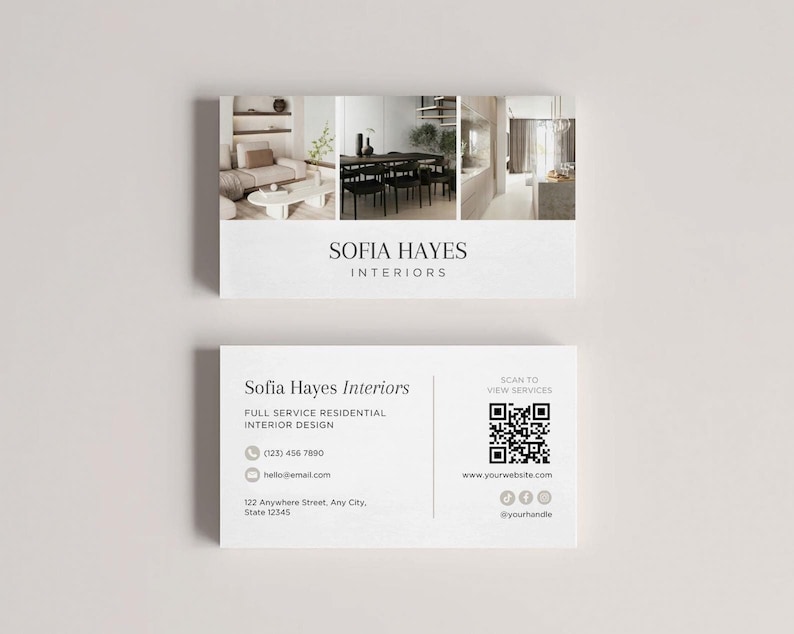 Interior Design Business Card Template | Canva | Interior Designer ...