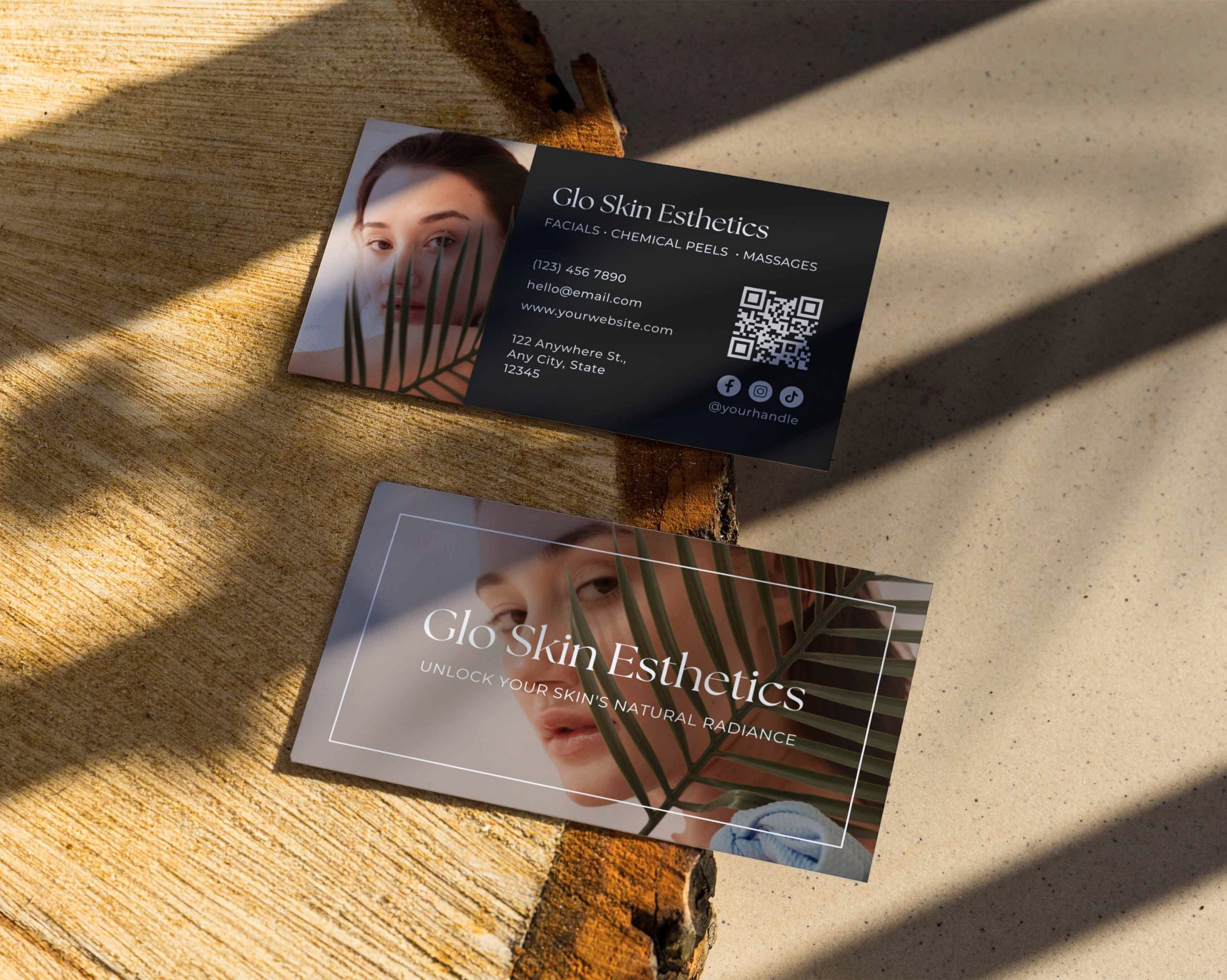 Esthetician Business Card Template | Canva Business Card | Skincare ...