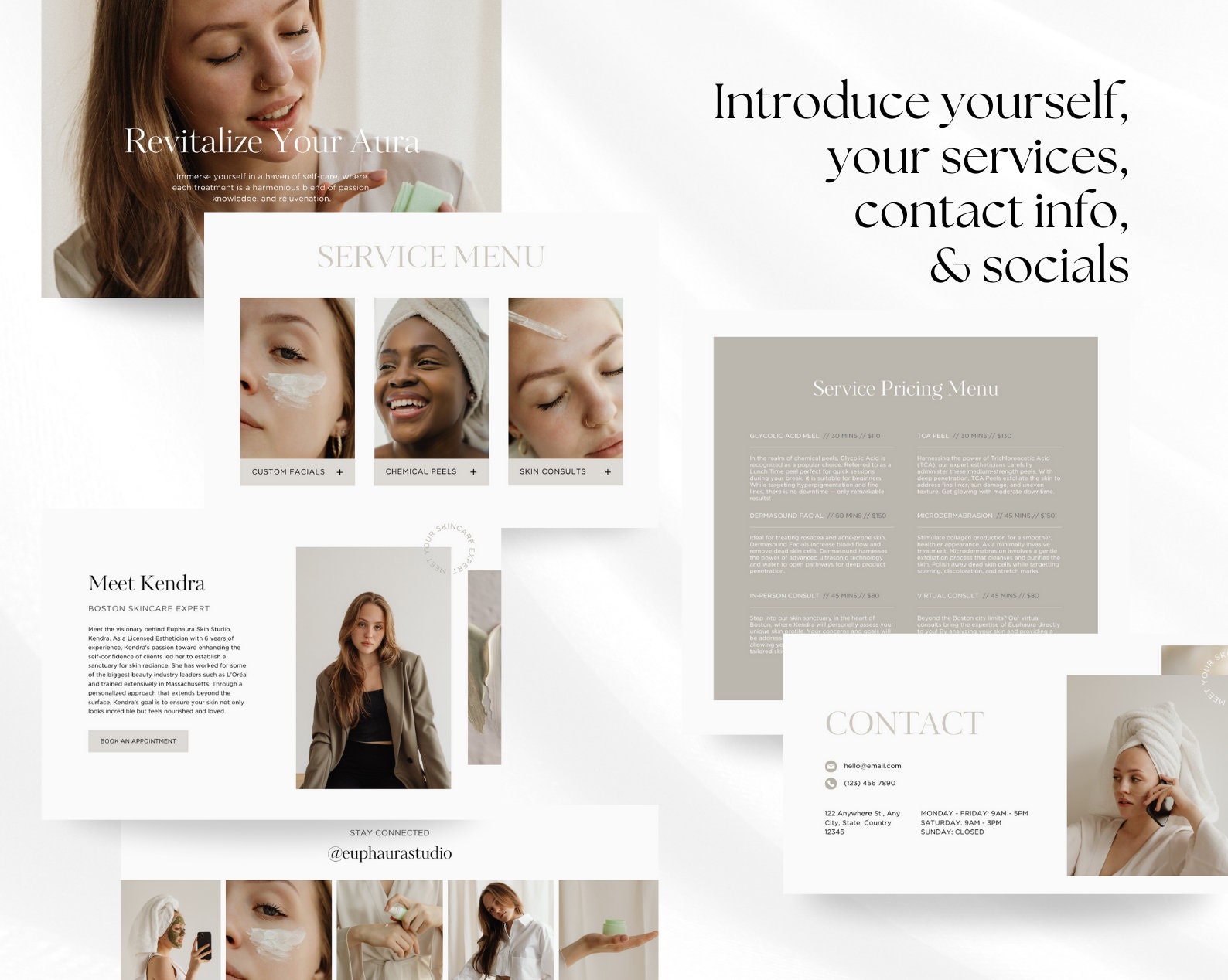 Esthetician Canva Website Template | Skin Care, Spa Canva Website ...