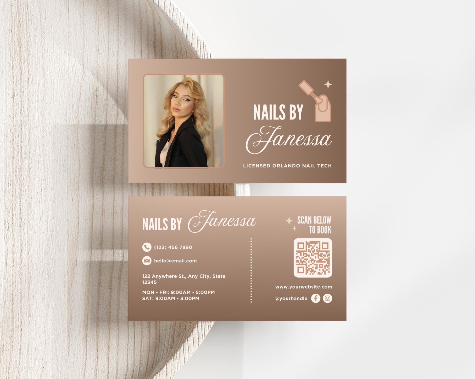 Nail Tech Business Card Template | Editable Nail Technician Business ...