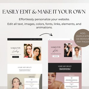Makeup Artist Website Canva Template | Makeup Portfolio | Professional ...