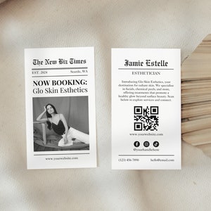 Newspaper Business Card Template | New Business Announcement, Newspaper ...