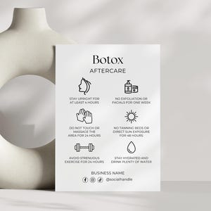 Botox Aftercare Sign Template | Canva | Botox Aftercare Advice ...