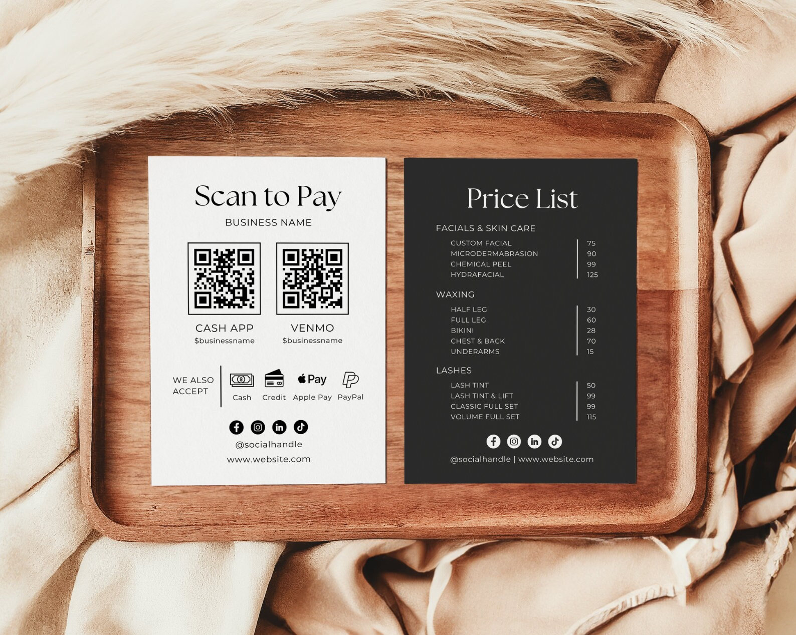 Scan to Pay Sign & Price List Template Set | Canva | QR Code Sign ...