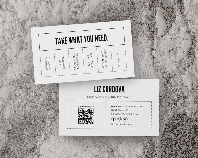 Marketing Manager Business Card Template, Social Media Manager Business ...