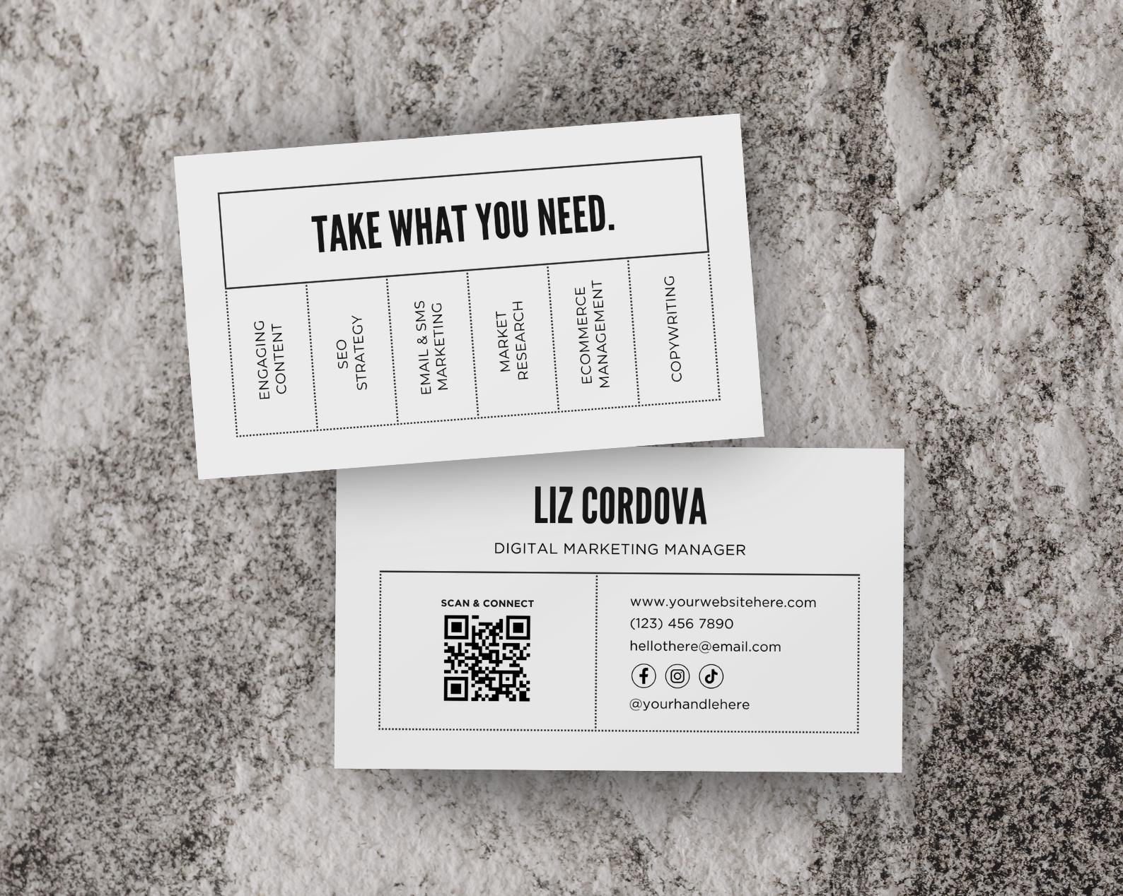 Marketing Manager Business Card Template, Social Media Manager Business ...
