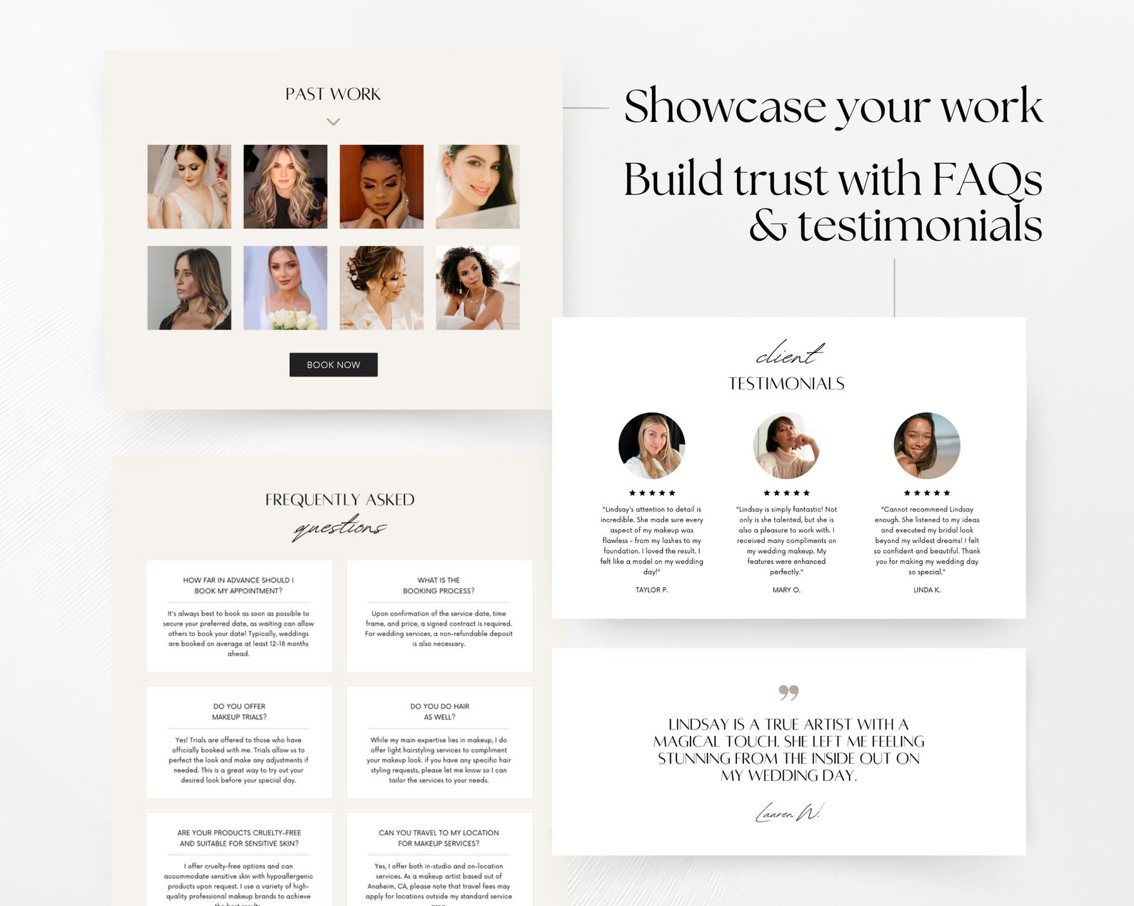 Makeup Artist Website Canva Template | Makeup Portfolio | Professional ...