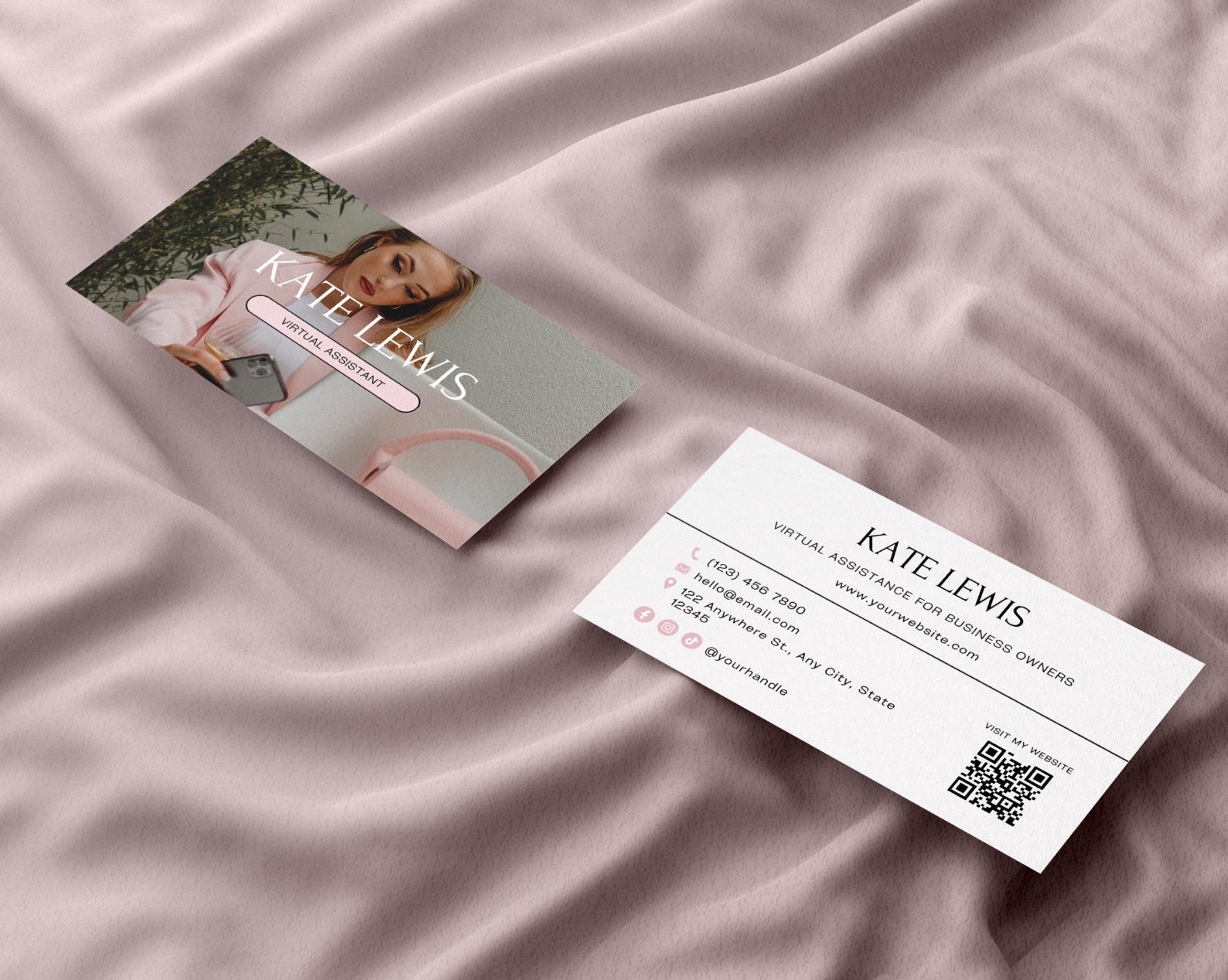 Virtual Assistant Business Card Template | Canva | Marketing Agency ...