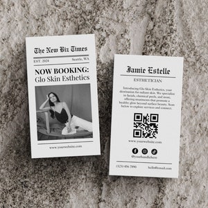 Newspaper Business Card Template | New Business Announcement, Newspaper ...