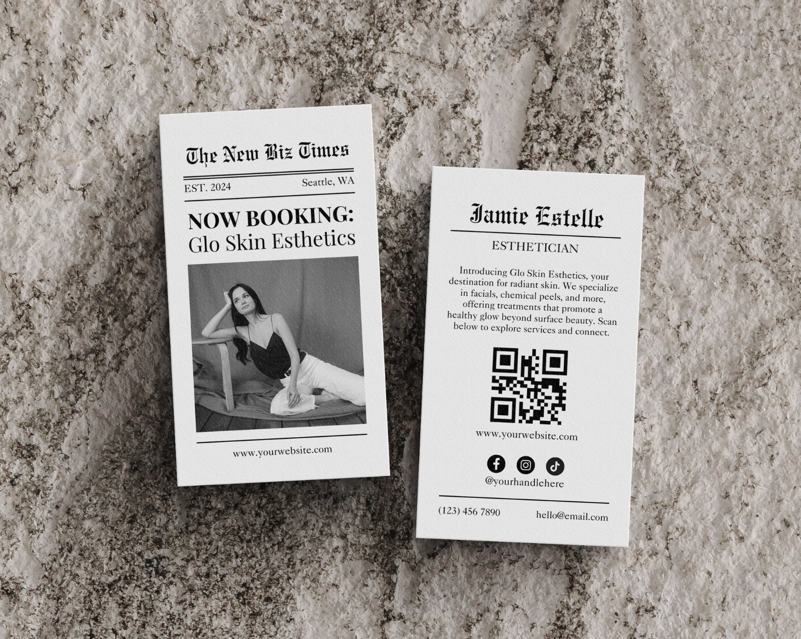 Newspaper Business Card Template | New Business Announcement, Newspaper ...