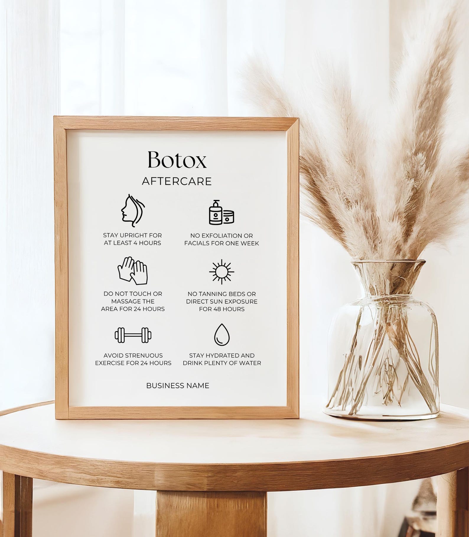 Botox Aftercare Sign Template | Canva | Botox Aftercare Advice ...