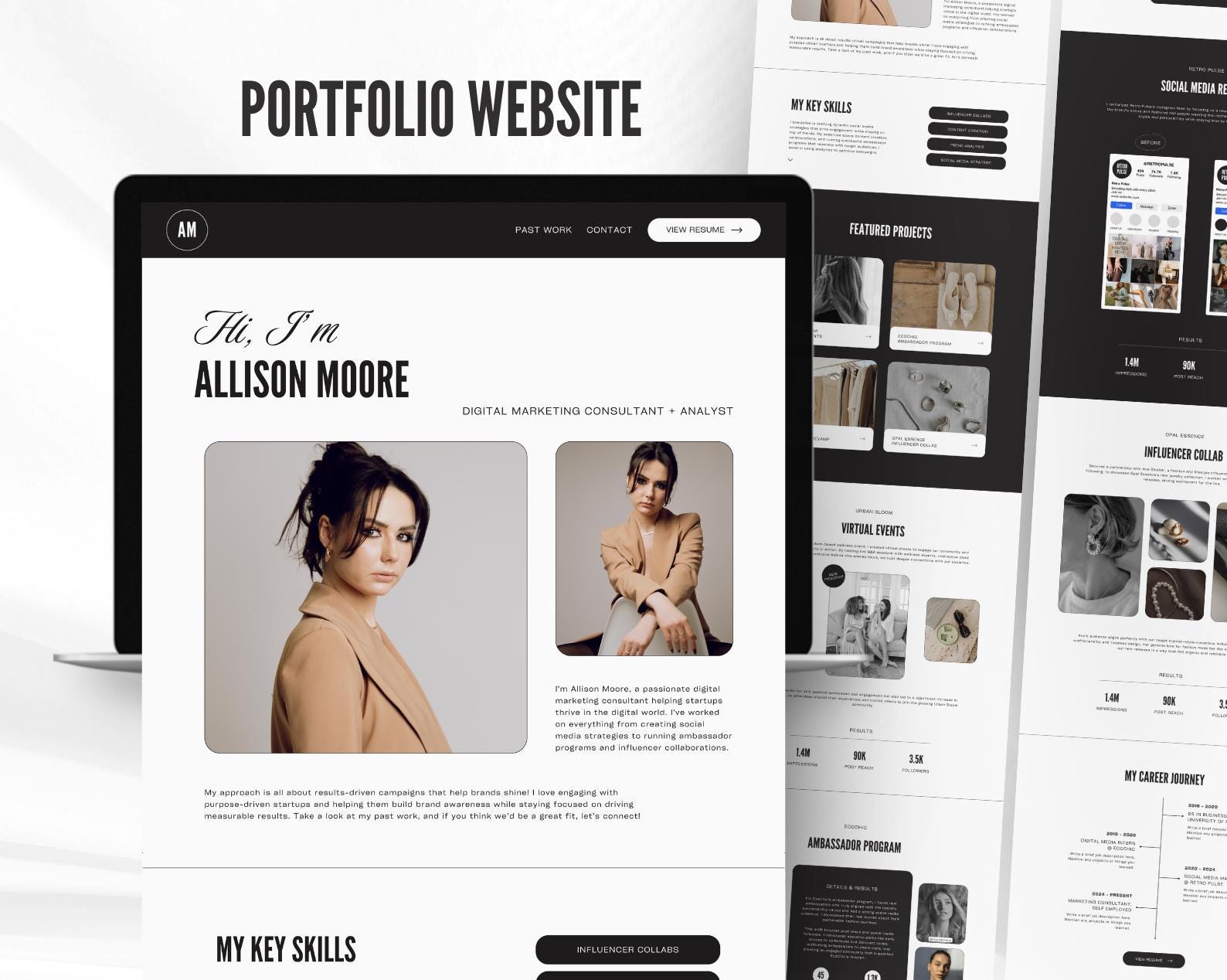 Portfolio Website Template | Marketing Portfolio, Social Media Manager ...